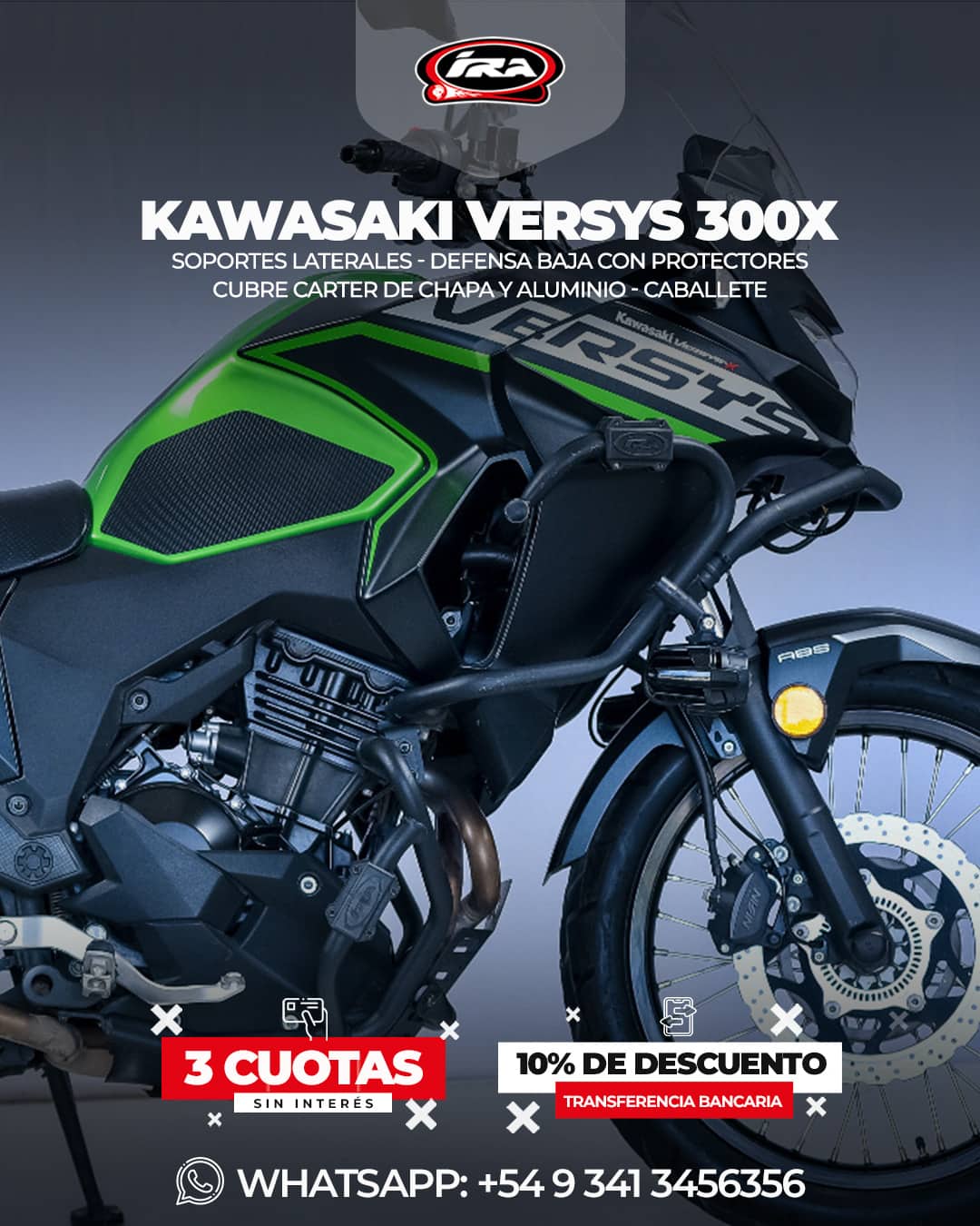Accesorios diseñados para Kawasaki Versys 300x - IRA Racing