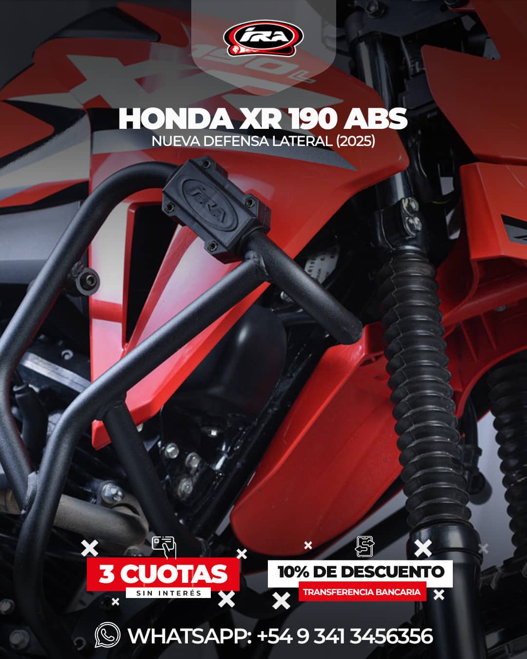 Nueva Defensa Lateral IRA Racing para Honda XR 190
